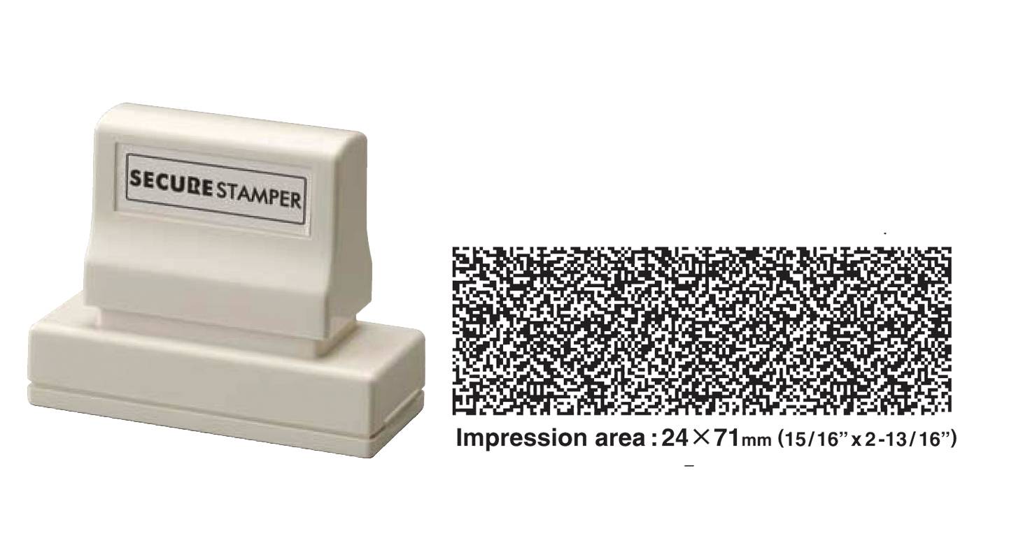 Secure Stamper Redacting Stamp from Indiana Stamp | 15/16" x 2-13/16"