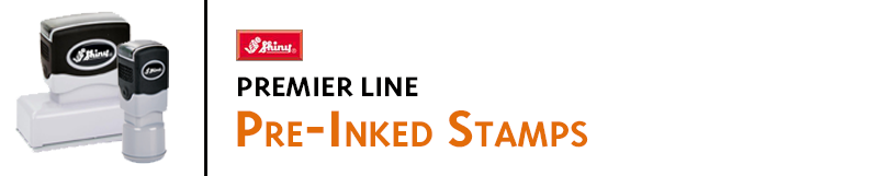 Shiny Premier Pre-inked Stamps for Thousands of Dark Prints