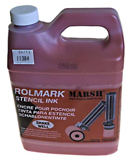 Marsh Rolmark Stencil Ink, Red-- Gallon