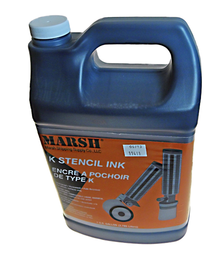 11411 Marsh 'K' Stencil Ink, Gallon black